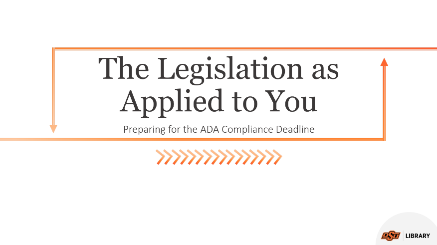 The Legislation as Applied to You (UDL)