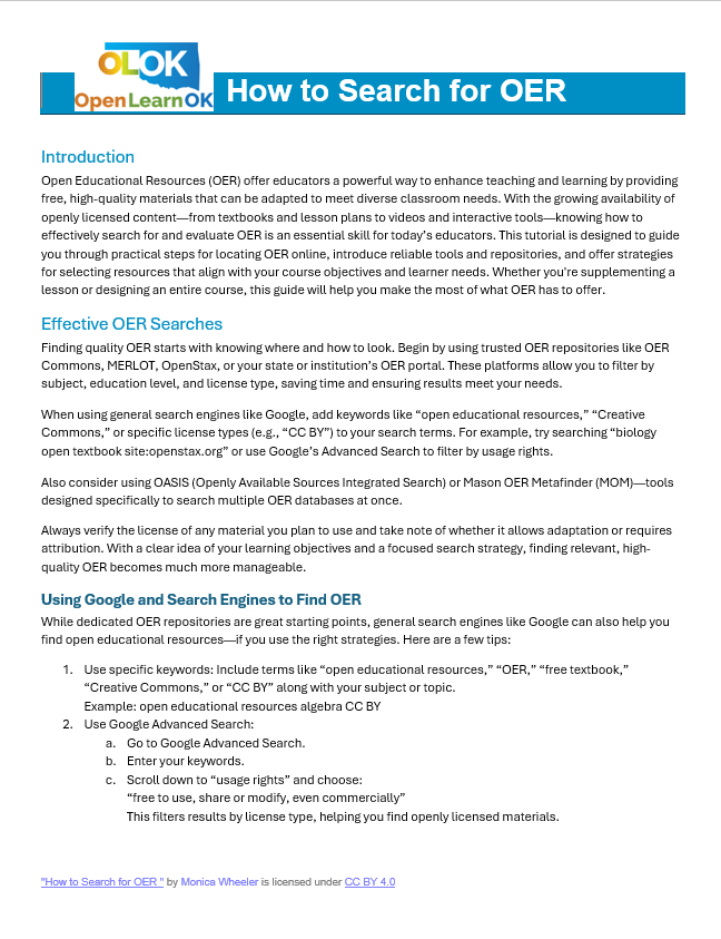 How to Search for OER | OER Commons